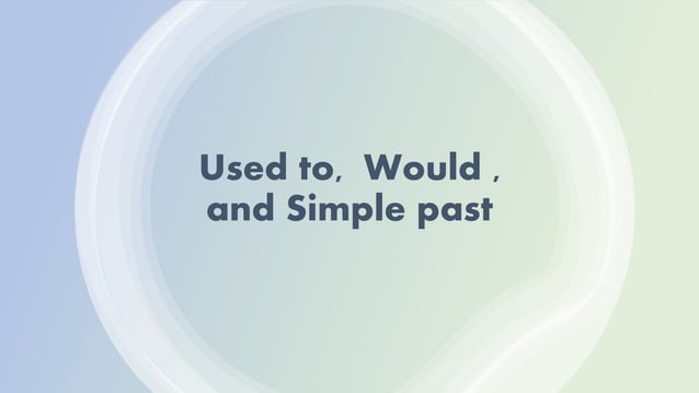 Used to, Would , and Simple past PPT.pptx