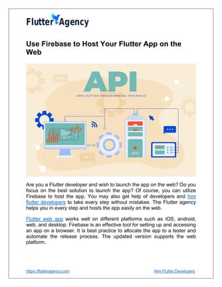 Use Firebase to Host Your Flutter App on the Web | PDF