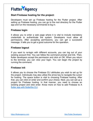 Use Firebase to Host Your Flutter App on the Web | PDF