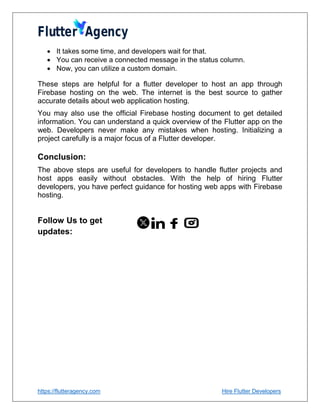 Use Firebase to Host Your Flutter App on the Web | PDF