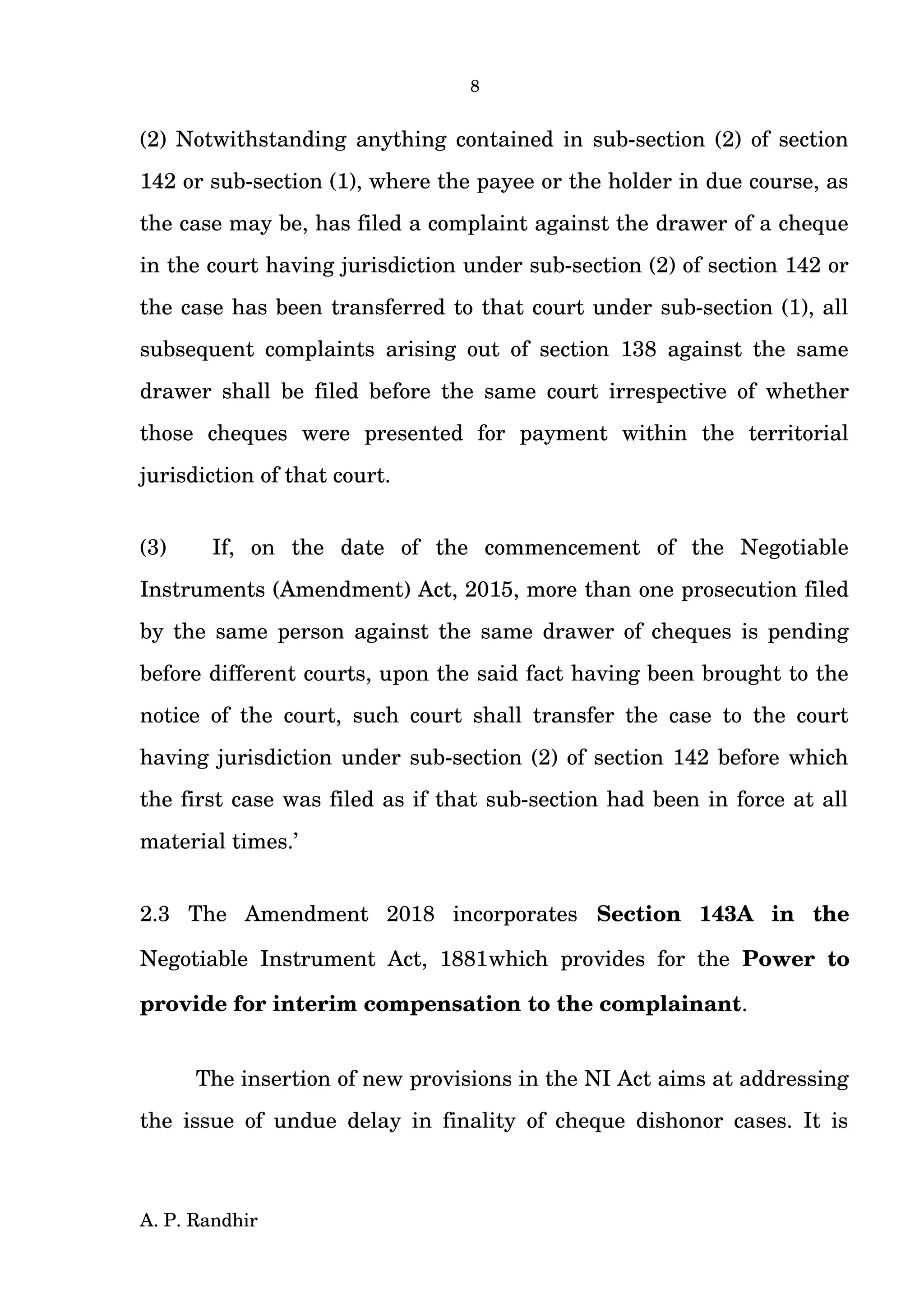 Useful article on Negotiable instrument act 138 | PDF