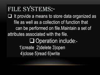 file system in operating system | PPTX