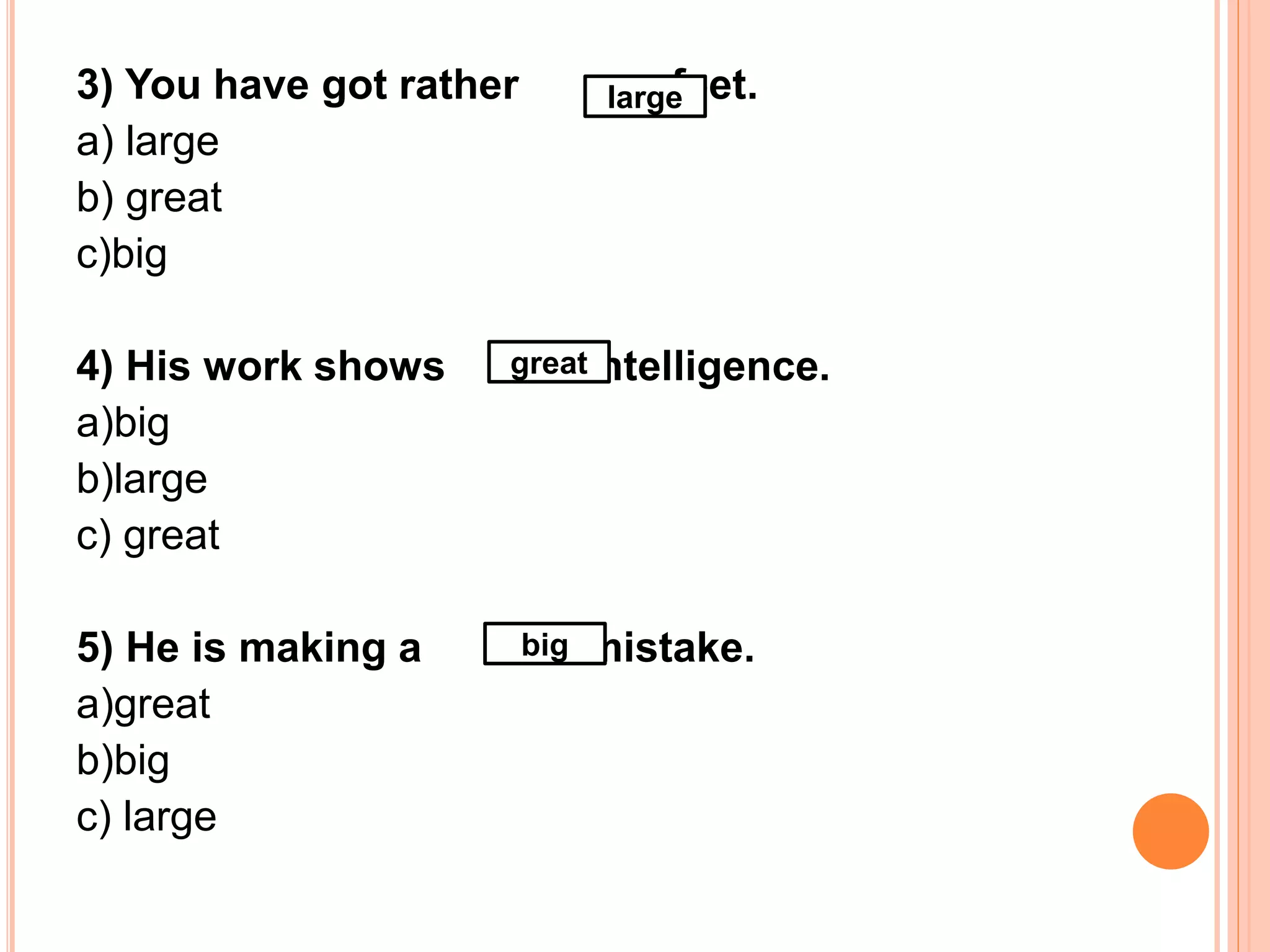 Useful adjectives big, large, great | PPTX