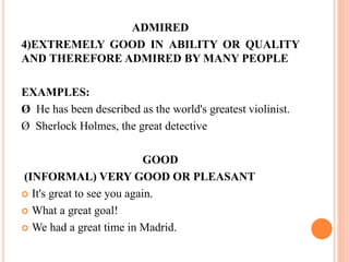 Useful adjectives big, large, great | PPTX