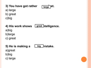 Useful adjectives big, large, great | PPTX