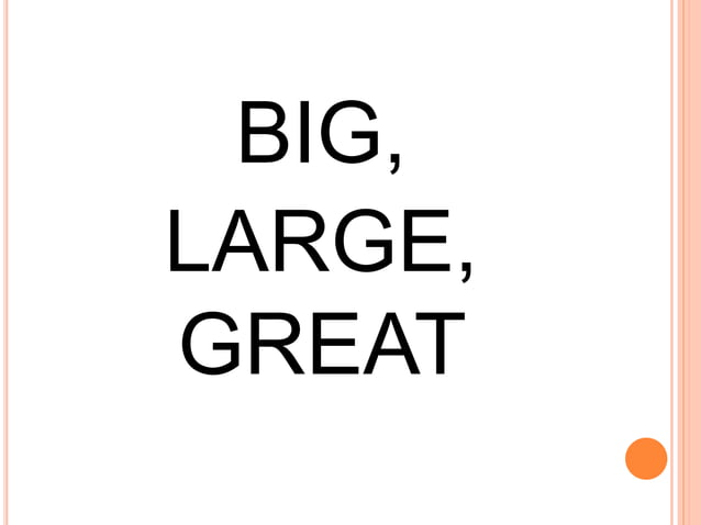 Useful adjectives big, large, great | PPT