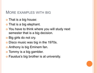 Useful adjectives big, large, great | PPTX