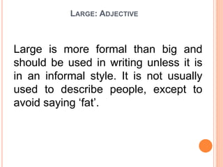 Useful adjectives big, large, great | PPTX