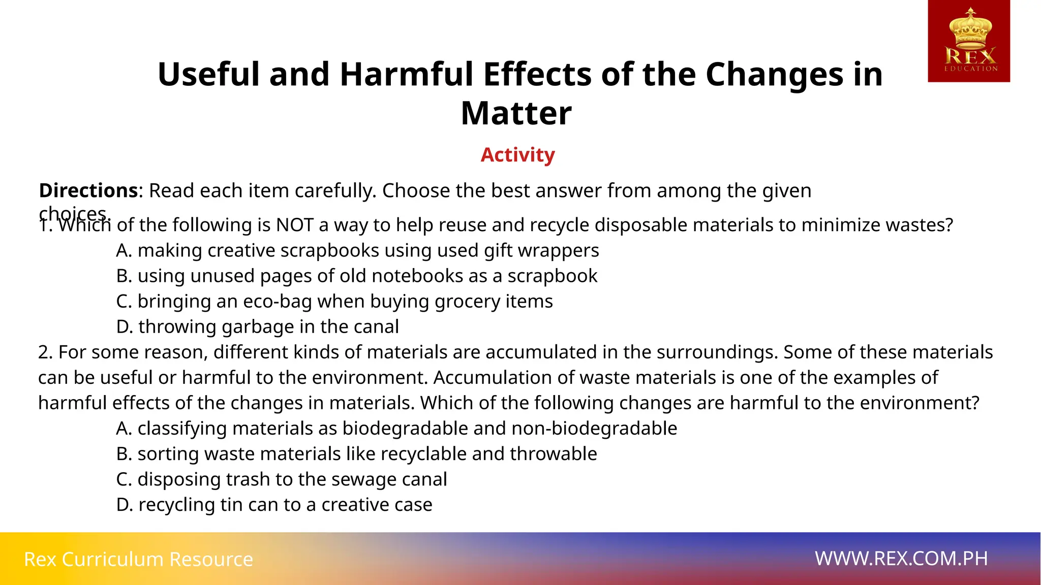 Useful+and+Harmful+Effects+of+the+Changes+in+Matter+.pptx | Indoor ...