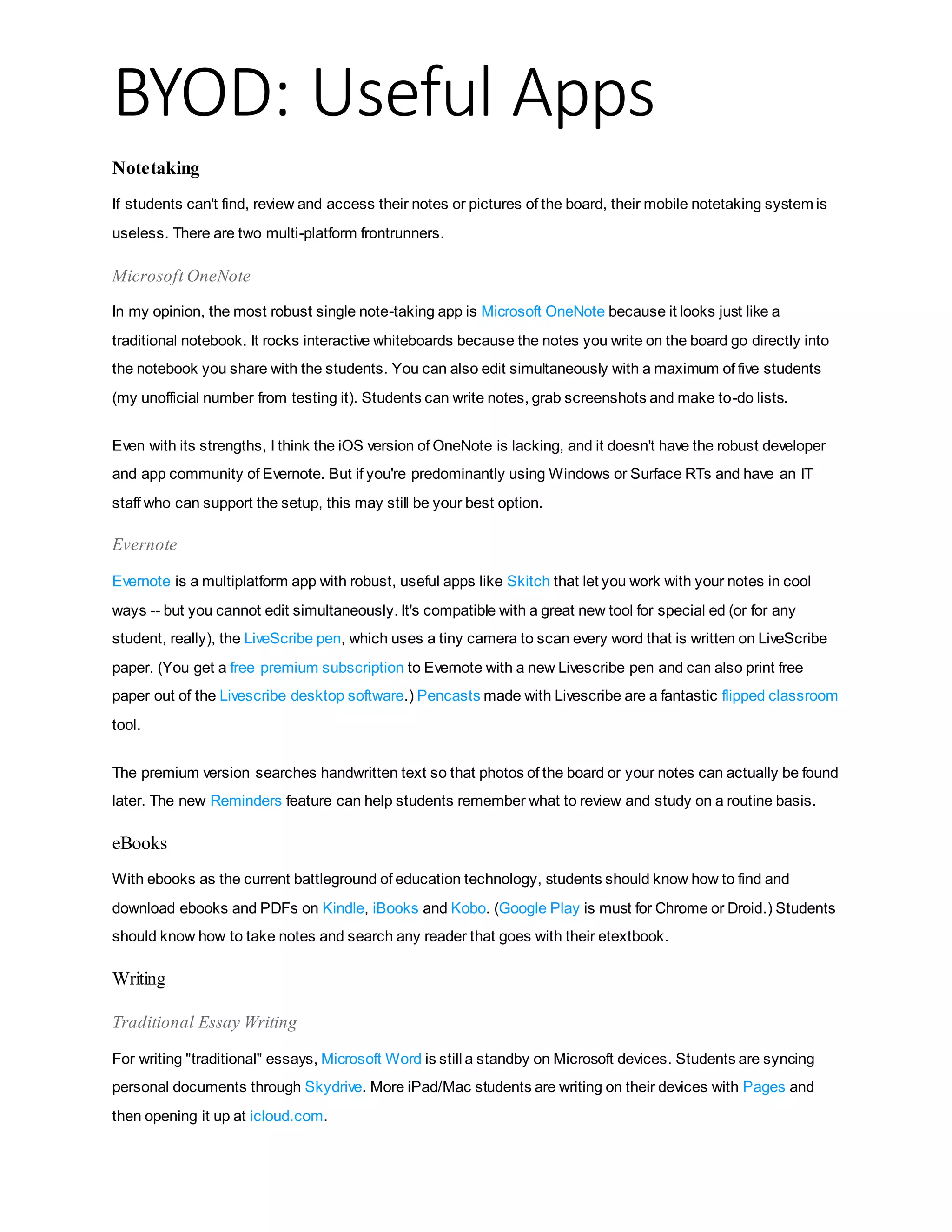 Useful apps handout | PDF