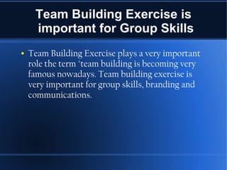 Useful benefits of Team building by Shane Maluegge | PPT