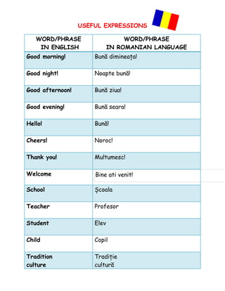 Useful expressions romania | PDF