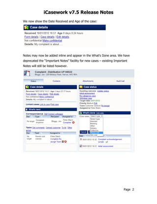 Useful feedback v7.5 release notes | PDF