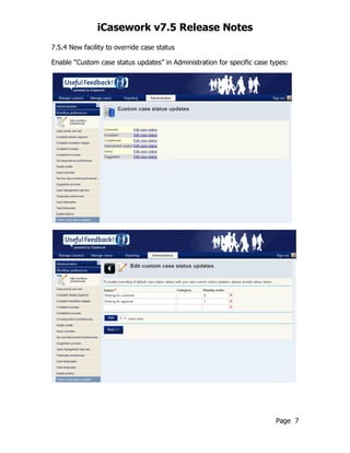 Useful feedback v7.5 release notes | PDF