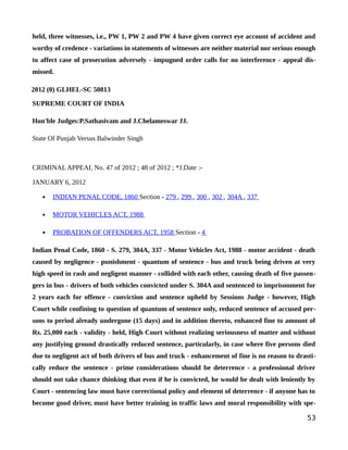 Useful judgment on ipc 279,337, 338, 304 a short notes | PDF