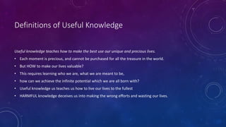 Useful knowledge Versus Useless Knowledge | PPT
