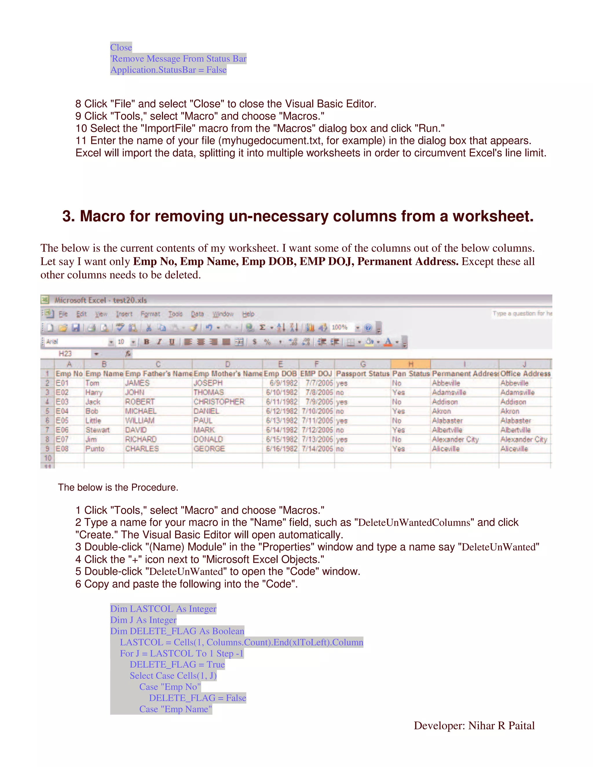 Useful Macros And Functions For Excel Pdf
