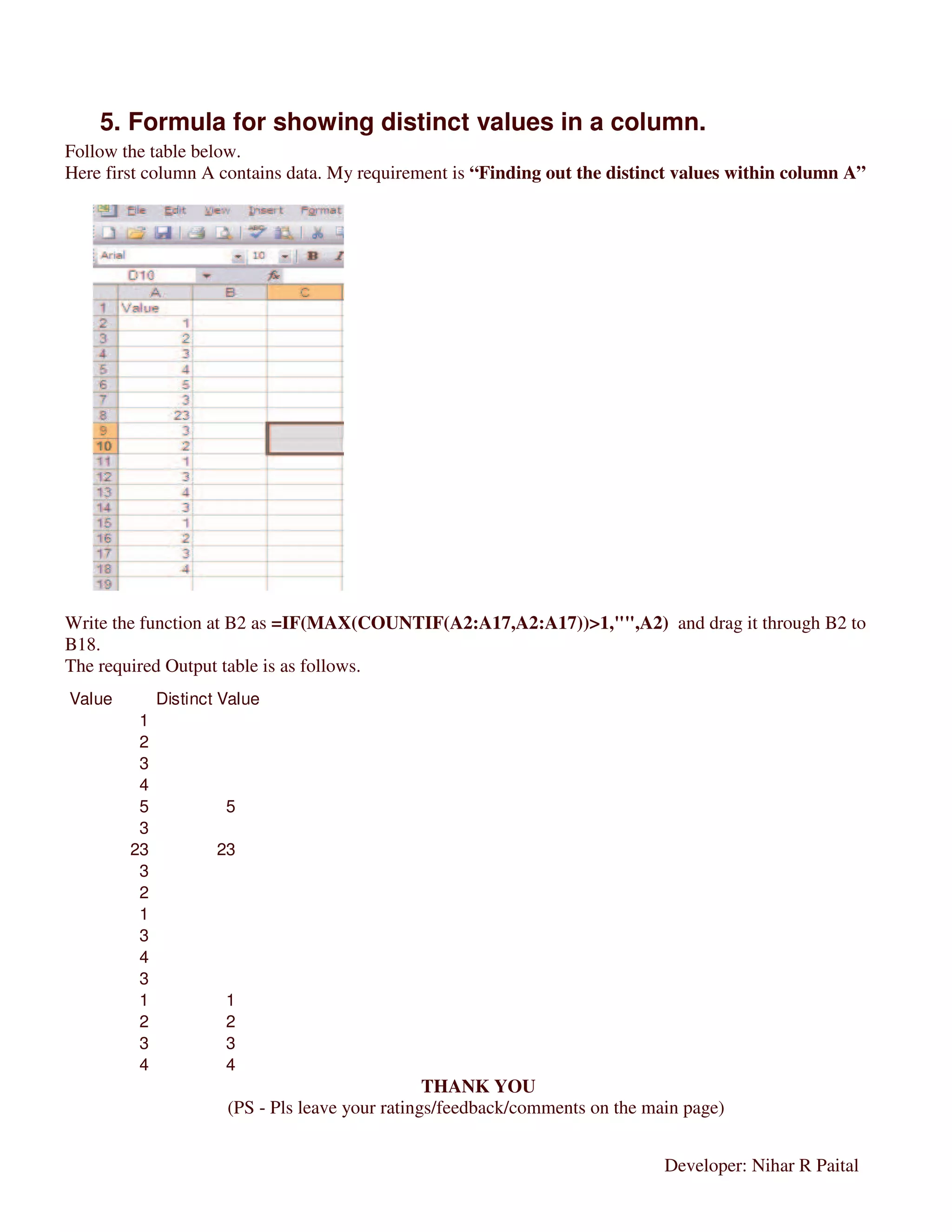Useful macros and functions for excel | PDF