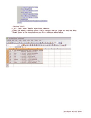Useful macros and functions for excel | PDF