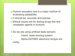 Usefulness and limitations of taste sensors in the | PPT