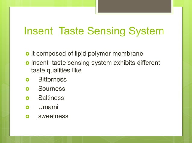 Usefulness and limitations of taste sensors in the | PPT