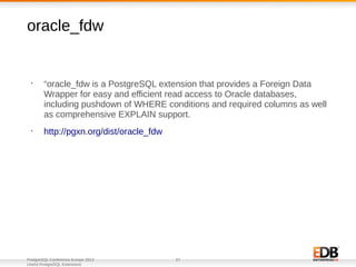 Useful PostgreSQL Extensions | PDF | Databases | Computer Software and Applications