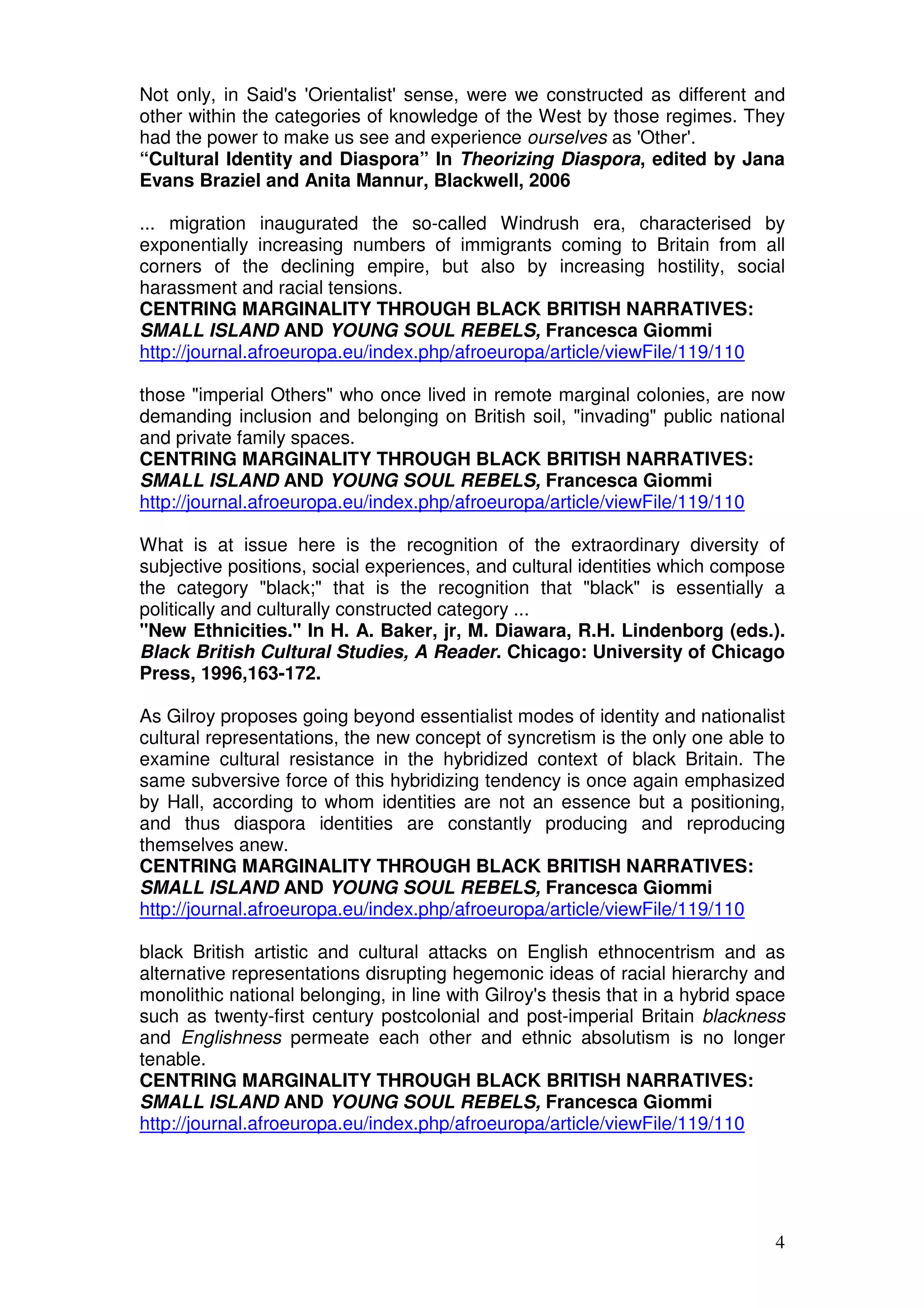 Media and Collective Identity: Useful quotes | PDF