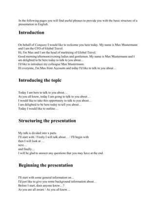 Useful sentences for presentation | DOC | Business Expos & Conferences ...