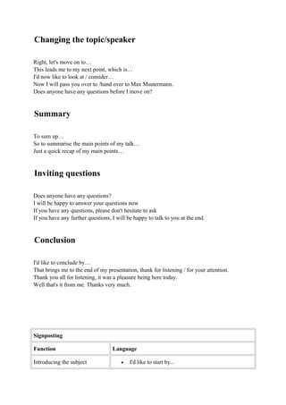 Useful sentences for presentation | PDF