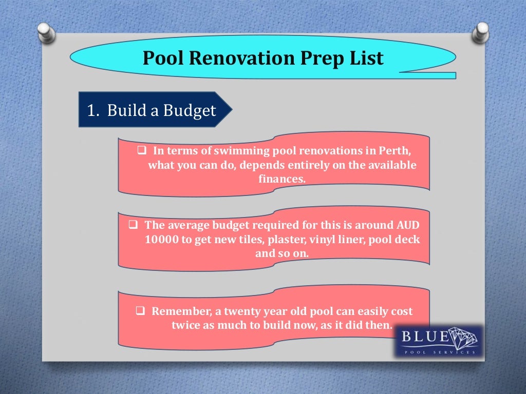 Useful steps related to swimming pool renovations in perth