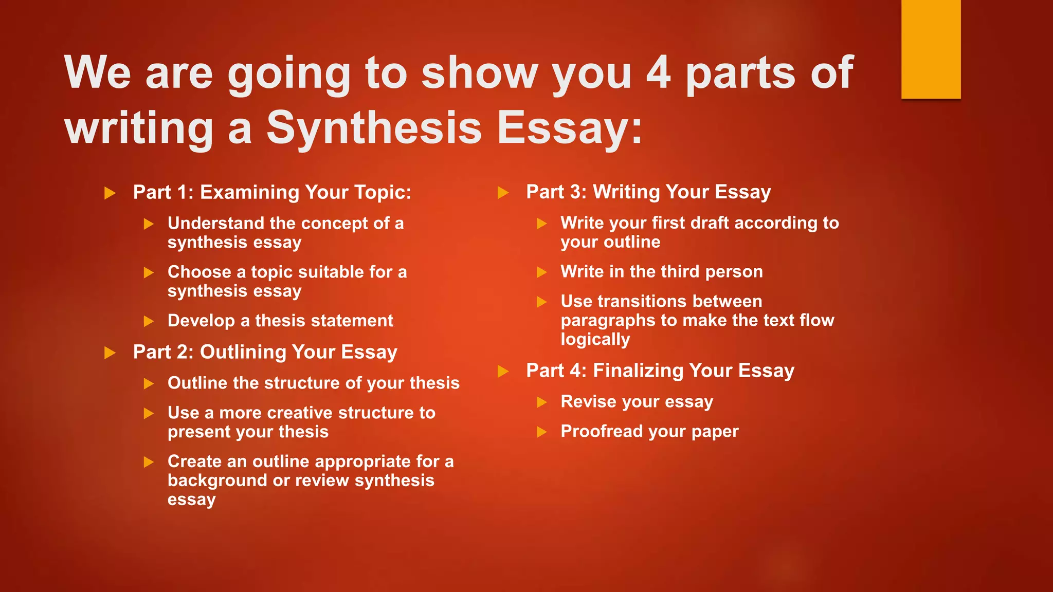 Useful tips for writing a synthesis essay | PPT