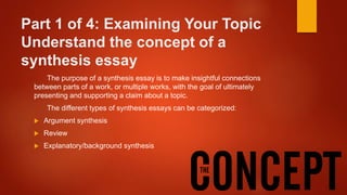 Useful tips for writing a synthesis essay | PPT