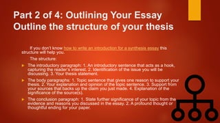 Useful tips for writing a synthesis essay | PPT
