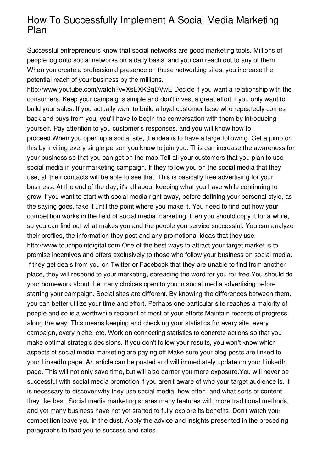 How To Successfully Implement A Social Media Marketing Plan how-to-successfully-implement-a-social-media-marketing-plan