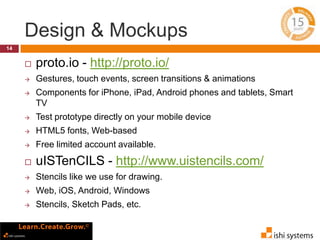 Useful Tools for Creating (& not developing) iOS/Android Apps
