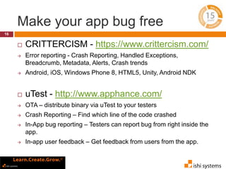 Useful Tools for Creating (& not developing) iOS/Android Apps