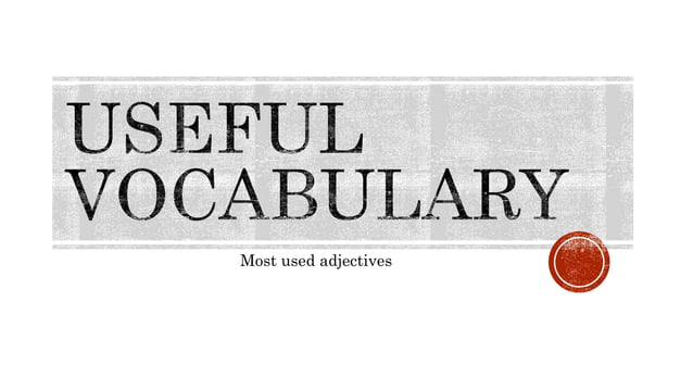 Useful vocabulary | PPT