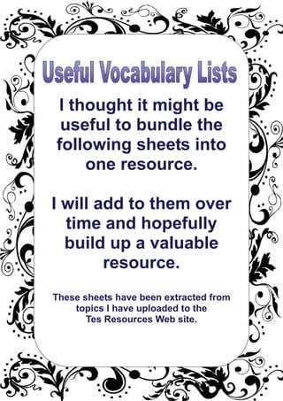 Useful vocabulary lists | PDF