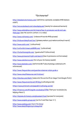 Useful websites | PDF