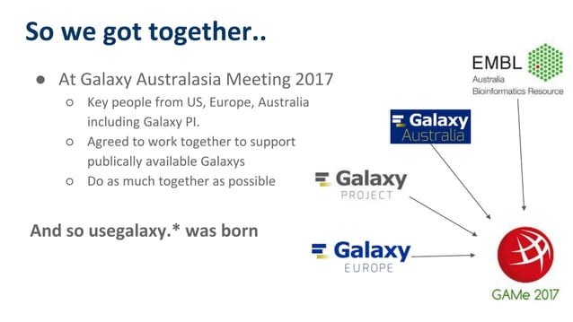 UseGalaxy.* Architecture | PPTX