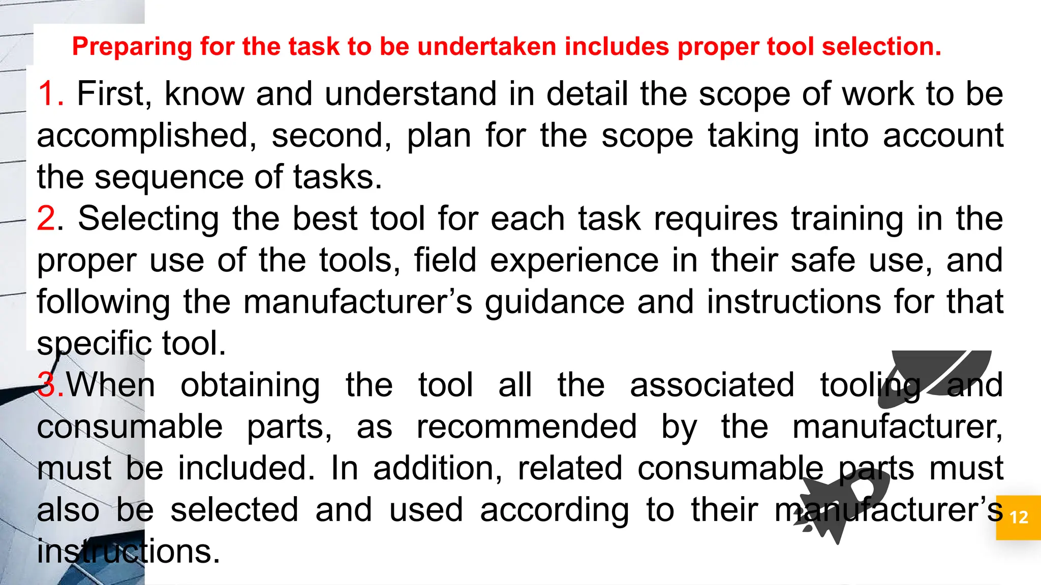 Proper use of hand tools in ICT 8 LO1 grade 8 | PPTX