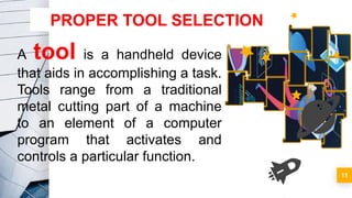 Proper use of hand tools in ICT 8 LO1 grade 8 | PPTX