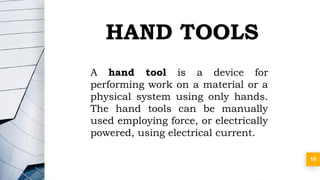 Proper use of hand tools in ICT 8 LO1 grade 8 | PPTX
