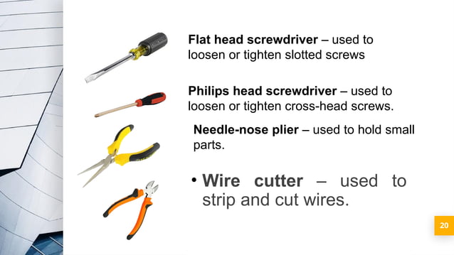 Proper use of hand tools in ICT 8 LO1 grade 8 | PPTX | Operating ...