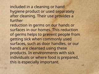 Use of other Ingredients in Cleaning Agents | PPTX