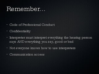Basic Interpreting Services Information | PPT