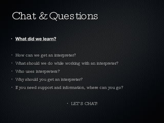 Basic Interpreting Services Information | PPT