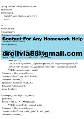 Use my code and modify it to do this taskdatabase.php php .pdf