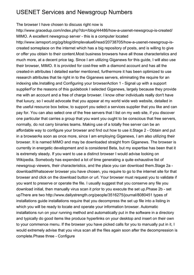 Easy Usenet Newsgroup Browsing | PDF | Browsers | Computer Software and ...