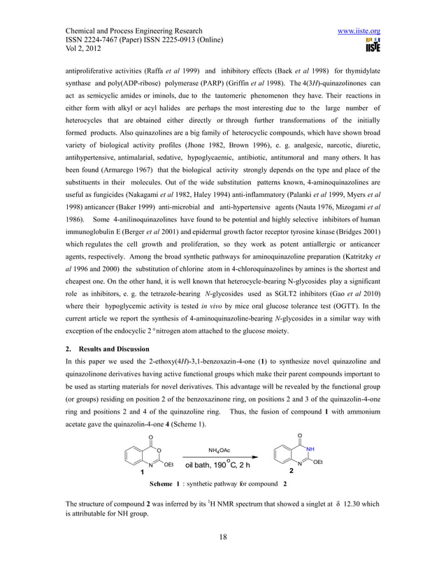 Use of 2 ethoxy(4 h)-3,1-benzoxazin-4-one as a precursor | PDF